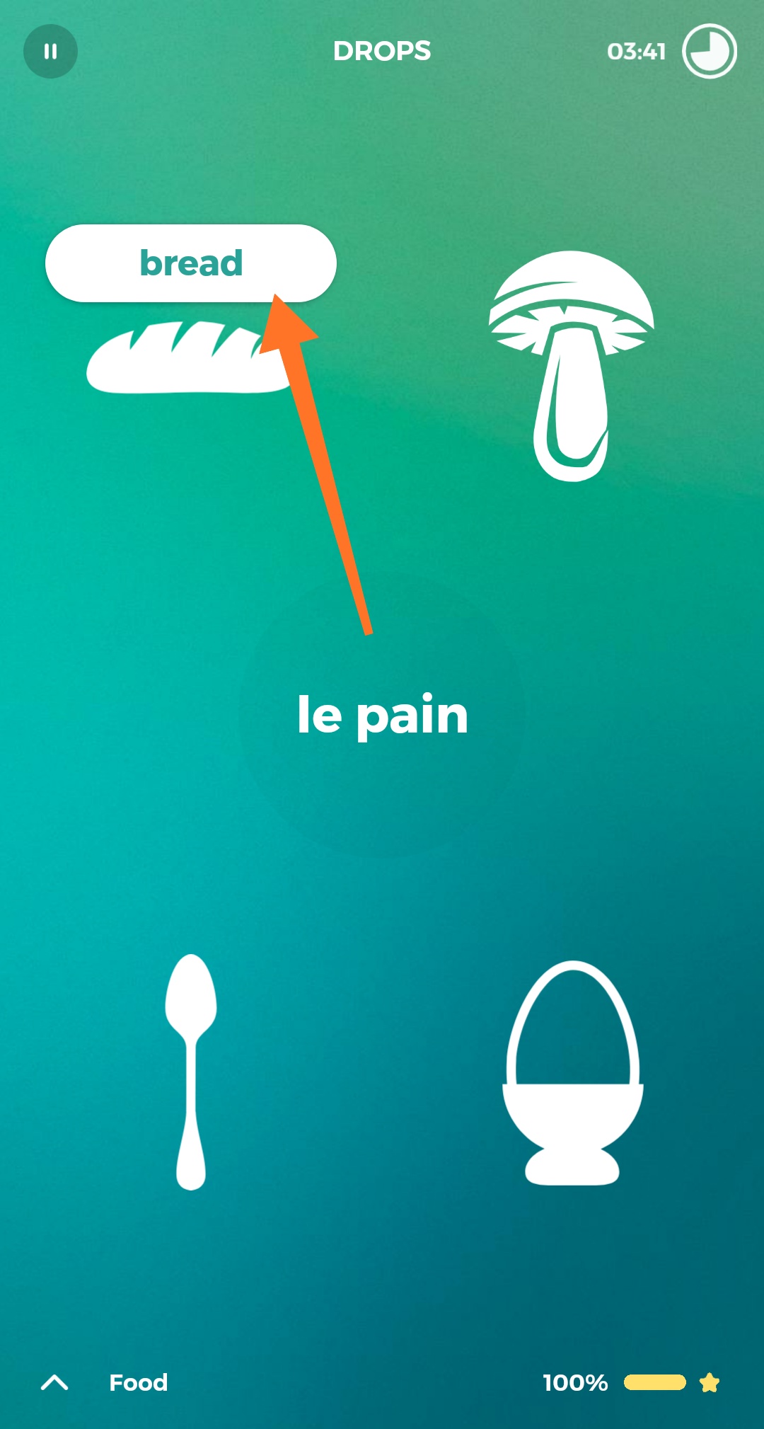 I don't remember the meaning of an image. How do I get hints? – Drops